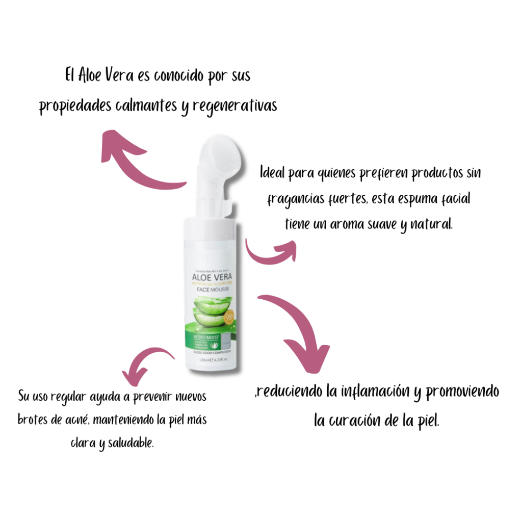 Espuma facial limpiadora con aloe vera pieles resecas y sensibles - Kroma Space
