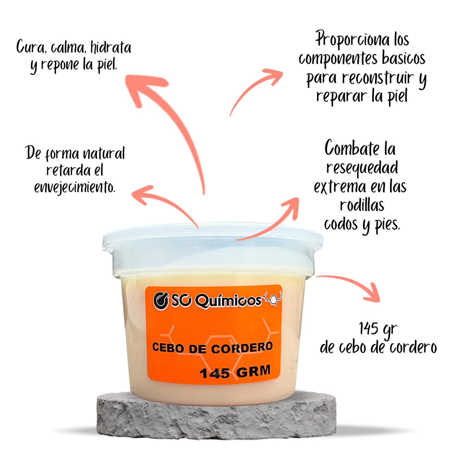 Crema de cebo de cordero para cicatrices y quemaduras