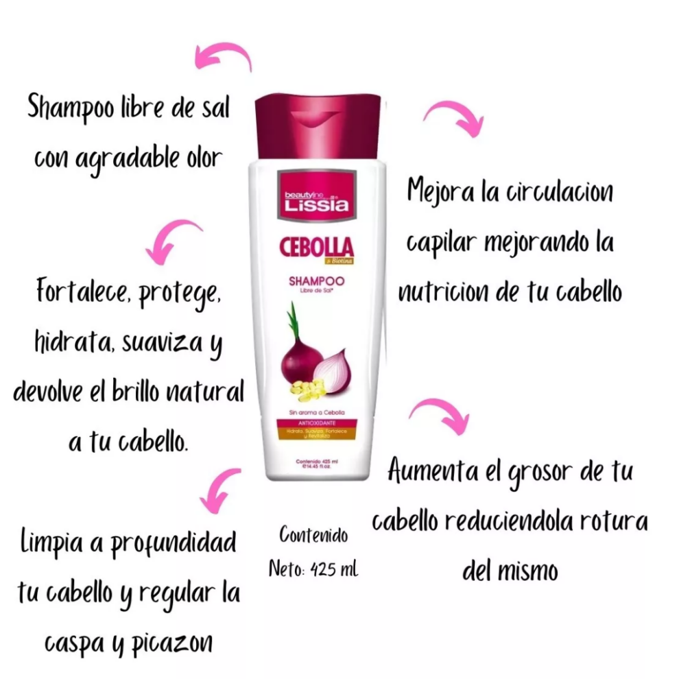 Shampoo Extracto de Cebolla Lissia 425 ml - Kroma Space
