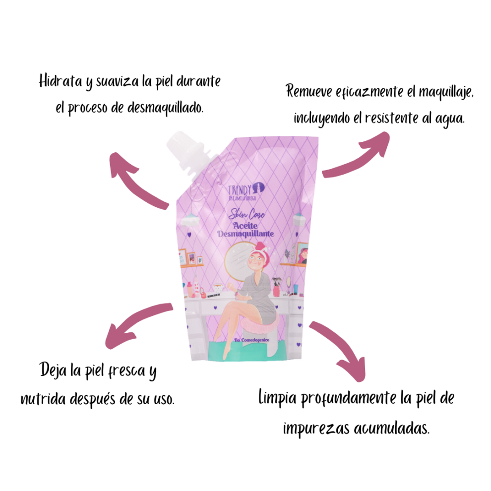 Doy pack aceite desmaquillante trendy sachet 100 ml - Kroma Space