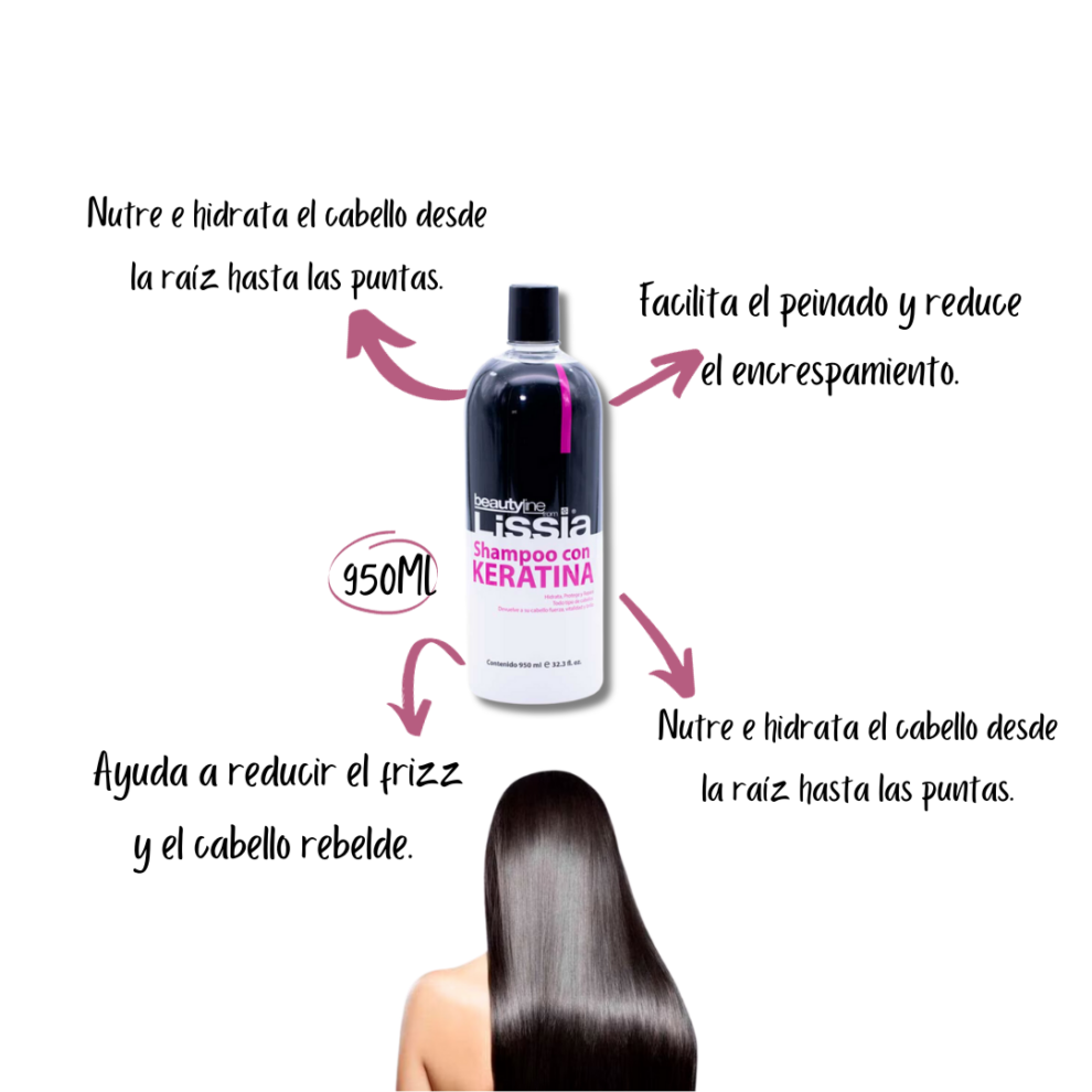 Shampoo keratina liso brillante - Kroma Space