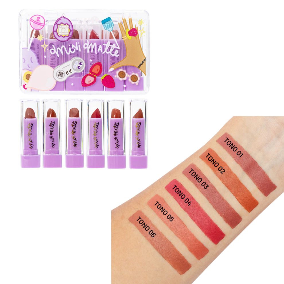 kit x6 mini labiales mate Trendy - Kroma Space