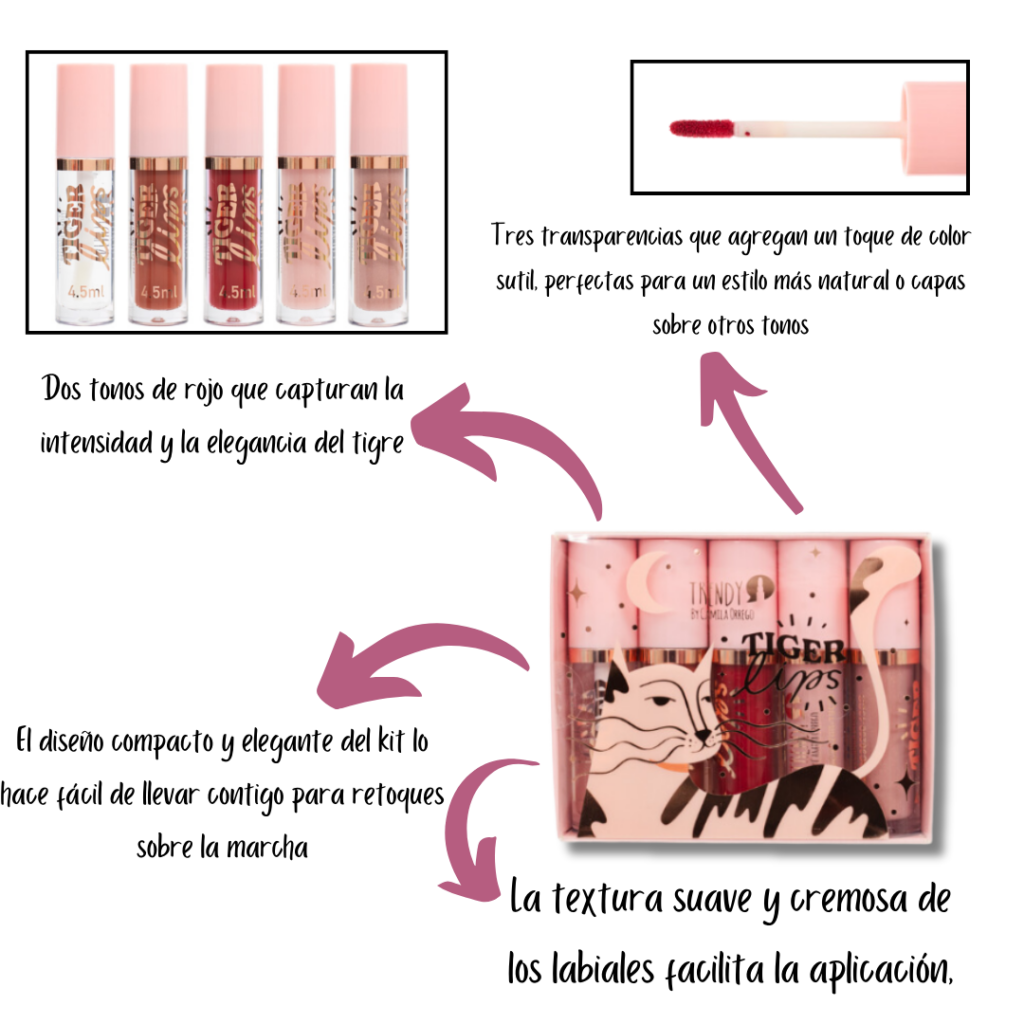 Kit 5 Brillos Profesional Gloss Tiger Trendy - Kroma Space