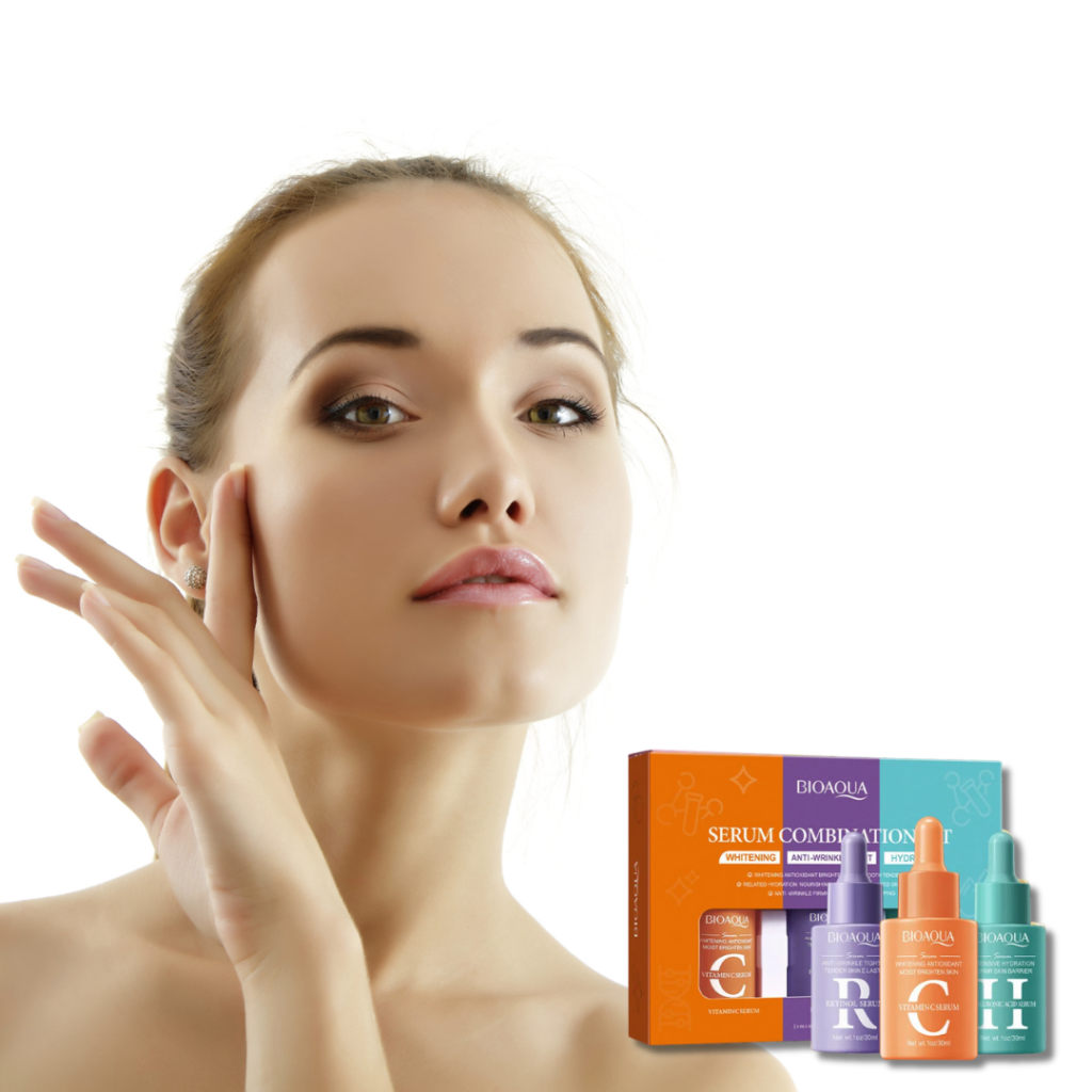 Pack x3 Serum Bioaqua Vitamina c+ Retinol + Acido Hialurónico - Kroma Space Pack x3 Serum Bioaqua Vitamina c+ Retinol + Acido Hialurónico - Kroma Space