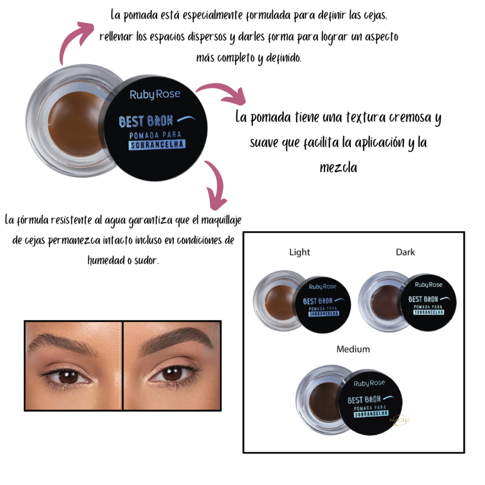 Pomada Cejas RubyRose profesional - Kroma Space