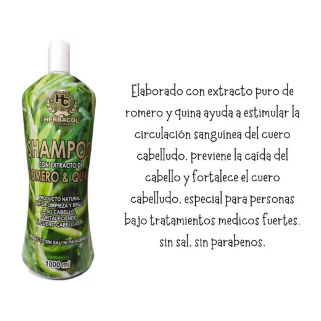 Shampoo Anticaída Crecimiento Romero y Quina - Kroma Space