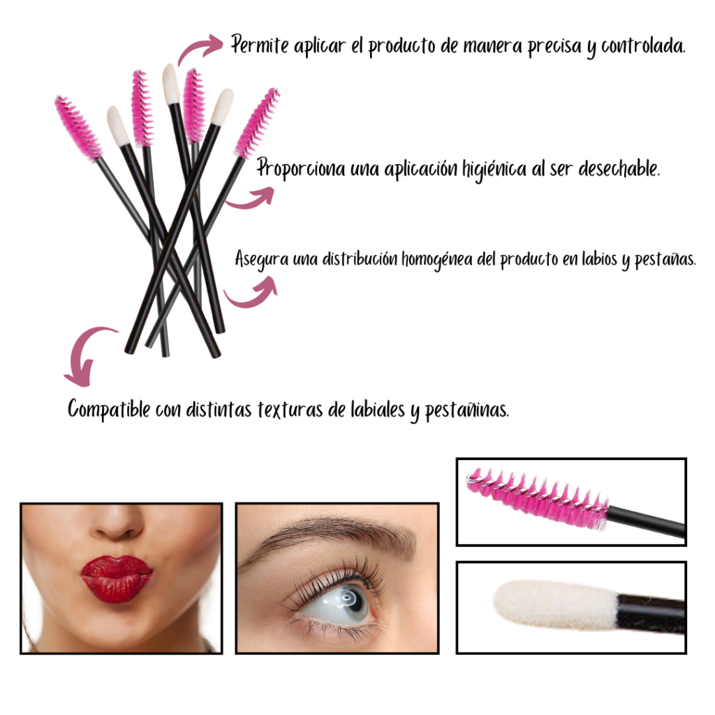 50 aplicadores labios y pestañas - Kroma Space