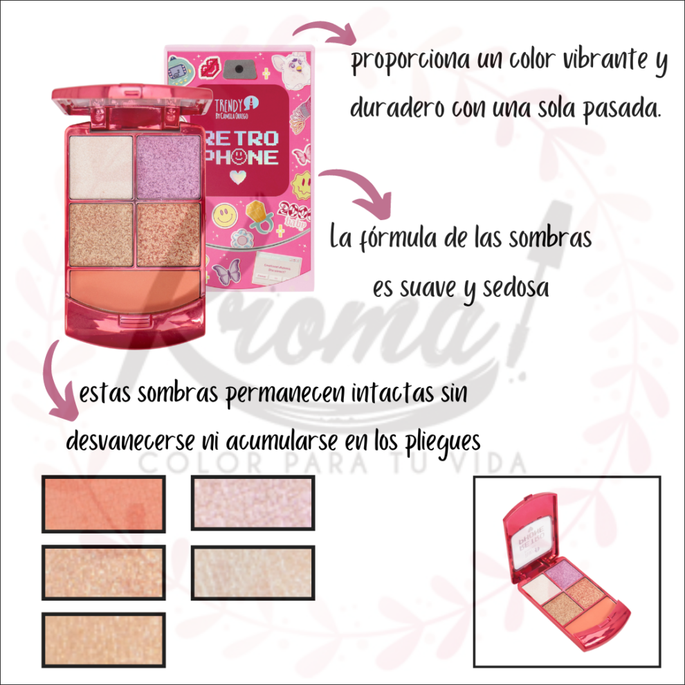 Paleta sombras Retro Phone Trendy - Kroma Space
