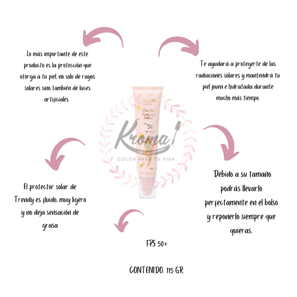Protector Solar Facial 115 gr Trendy - Kroma Space