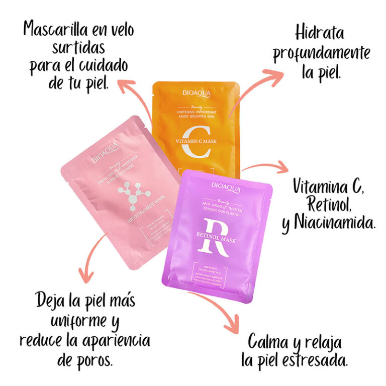 Kit x3 Mascarillas en velo Antiedad Bioaqua - Kroma Space