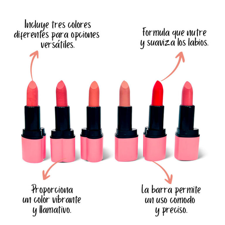 Set x3 Labiales en Barra Mate Tonos Surtidos - Kroma Space