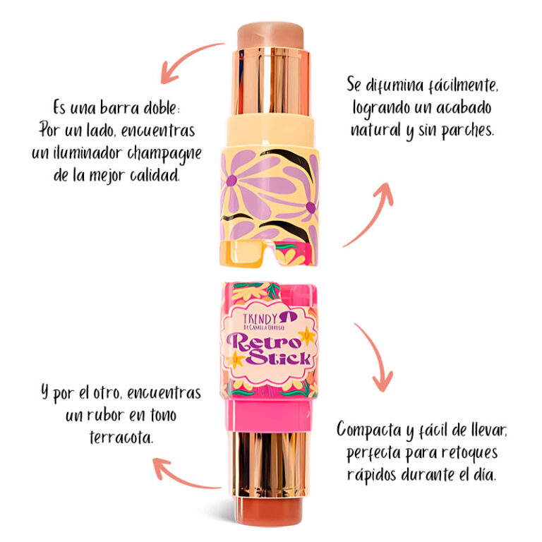 Iluminador y rubor en Barra Retro Stick Trendy - Kroma Space