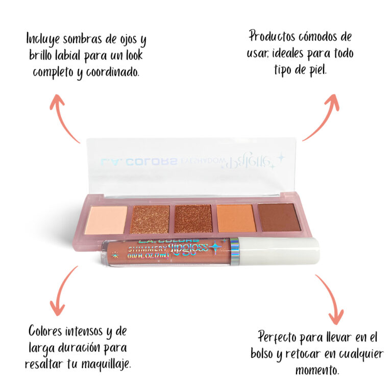 Kit de sombras + Gloss La colors - Kroma Space