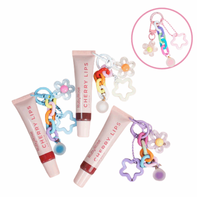 Lip balm Cherry Lips con llavero Ruby Rose - Kroma Space