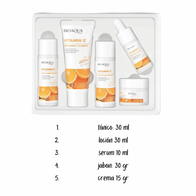 Kit mini de cuidado facial viajero vitamina c Bioaqua - Kroma Space